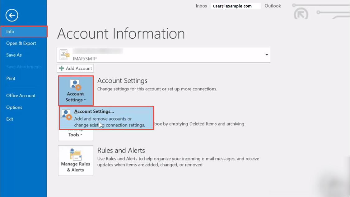 Help How To Change An Email Account In Outlook 2016 Outlook Email Support