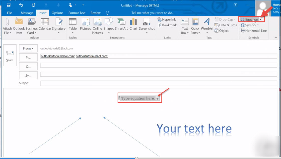 How To Use Insert Feature While Composing Email In Outlook Outlook 