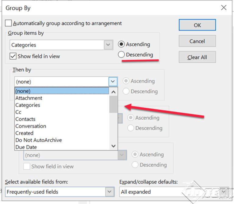 How to fix the group by expand/collpase defaults in Outlook 2019 views - DP Tech Group