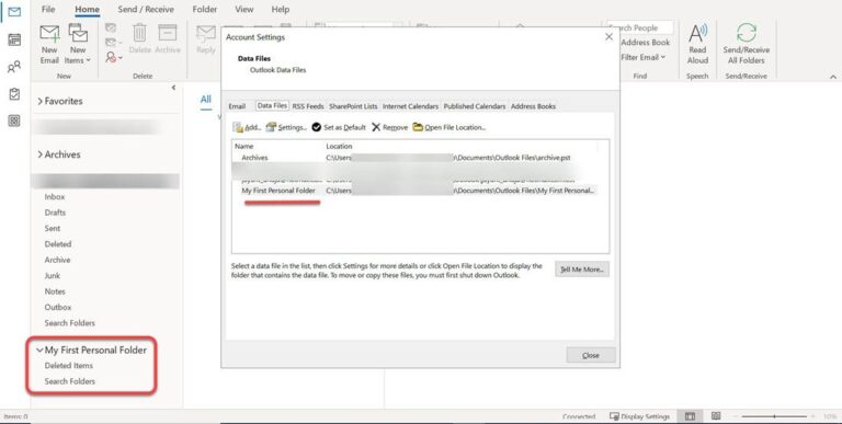 How to create a Personal Folder (.PST) in Microsoft Outlook 2019 - DP ...