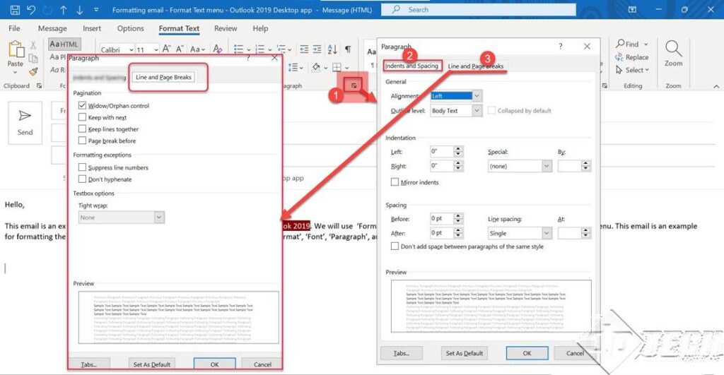 HOW TO FORMAT A MESSAGE IN MICROSOFT OUTLOOK 2019 - DP Tech Group