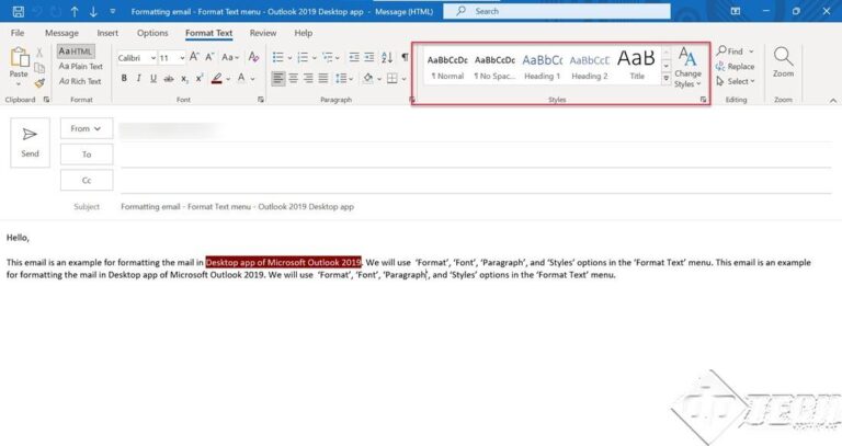 HOW TO FORMAT A MESSAGE IN MICROSOFT OUTLOOK 2019 - Business Solutions ...