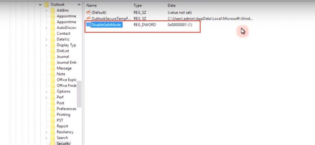 Disable safe mode in outlook 2010 by regedit | Outlook Help