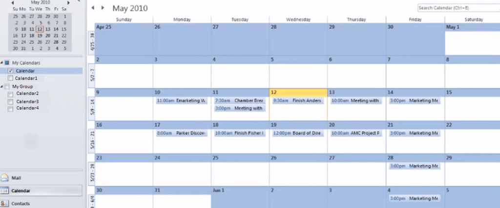 Working with multiple calendars in Microsoft Outlook 2010 | Outlook Help