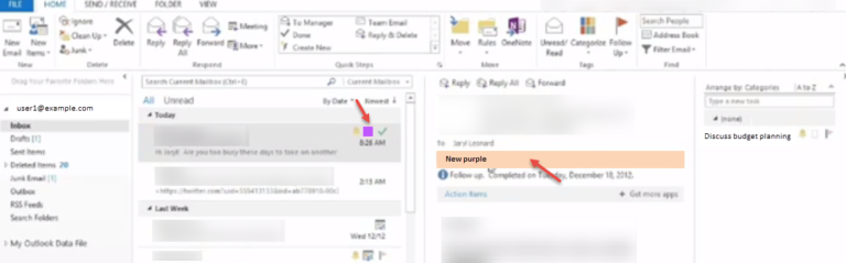 Follow up flag and color category in Microsoft Outlook 2013 | Help with ...
