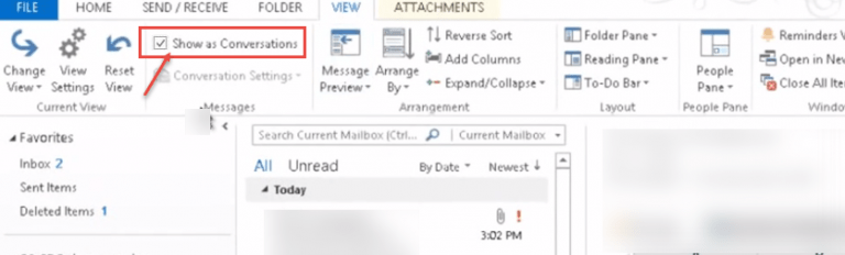Enable conversation view in Microsoft Outlook 2013 | Microsoft Outlook ...