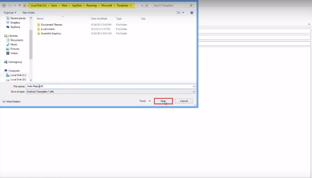 Outlook 2013 4 save template save DP Tech Group
