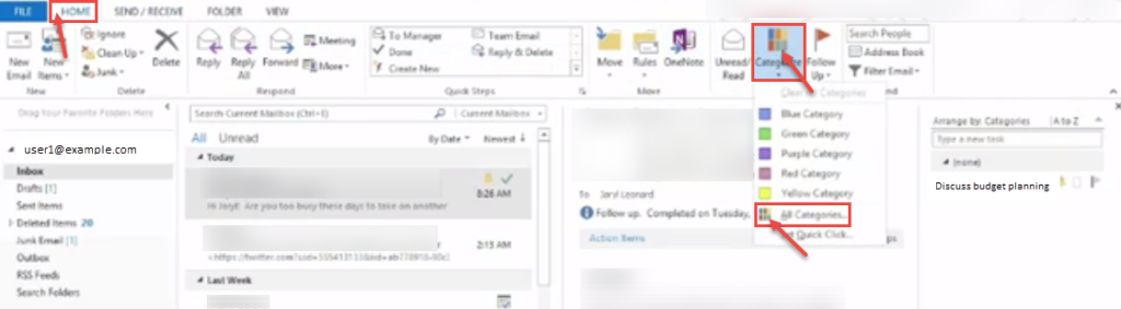 Follow up flag and color category in Microsoft Outlook 2013 | Help with ...