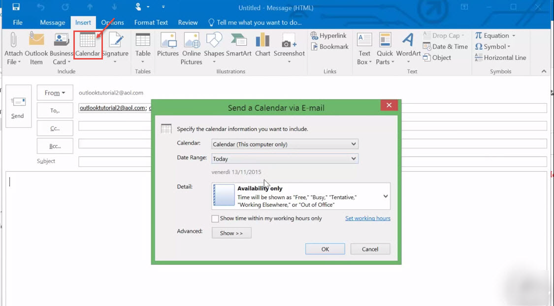 How To Use Insert Feature While Composing Email In Outlook Outlook