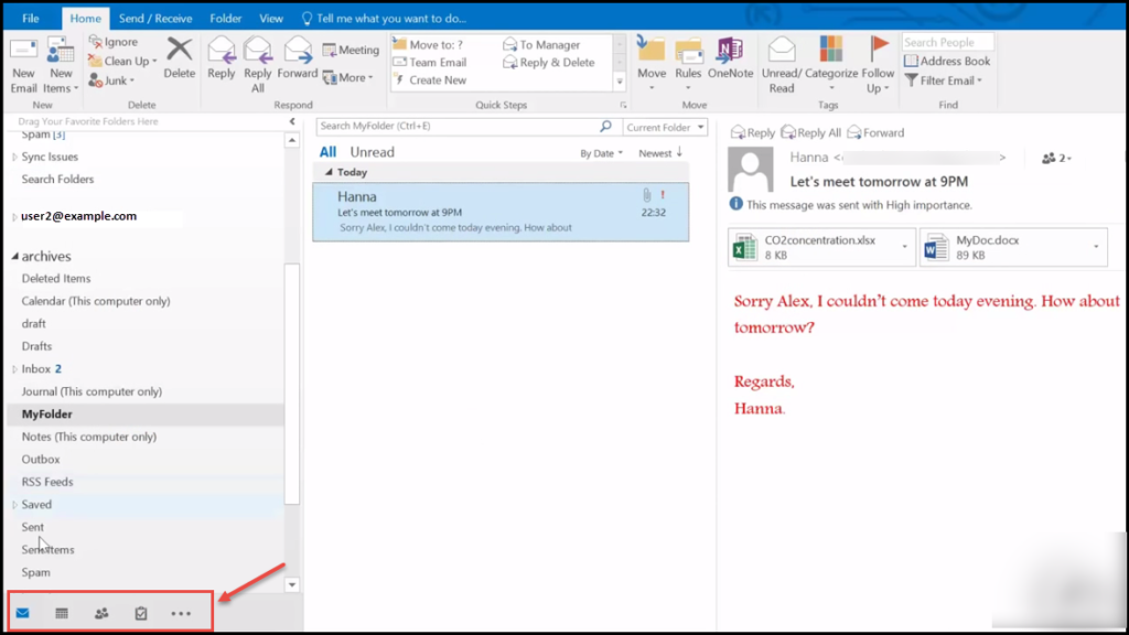 Navigation Bar In Microsoft Outlook 2016 MS Outlook Support