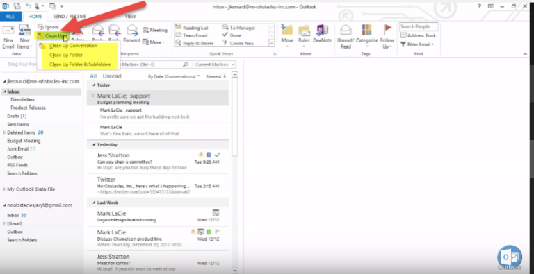 Help Cleaning up your Outlook Mailbox - MS Outlook Support & Help