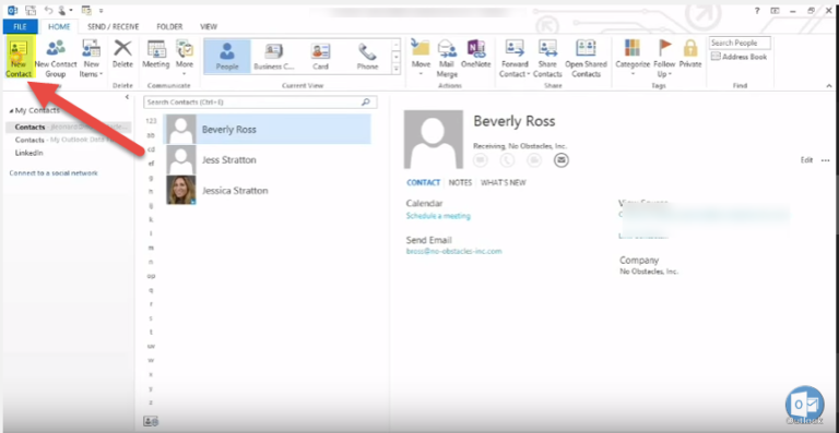 Creating a New Contact in Microsoft Outlook 2013 | Support fo MS Outlook