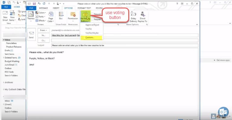Creating Voting Buttons in a Message in Outlook 2013 - DP Tech Group Creating Voting Buttons in a Message in Outlook 2013 - DP Tech Group