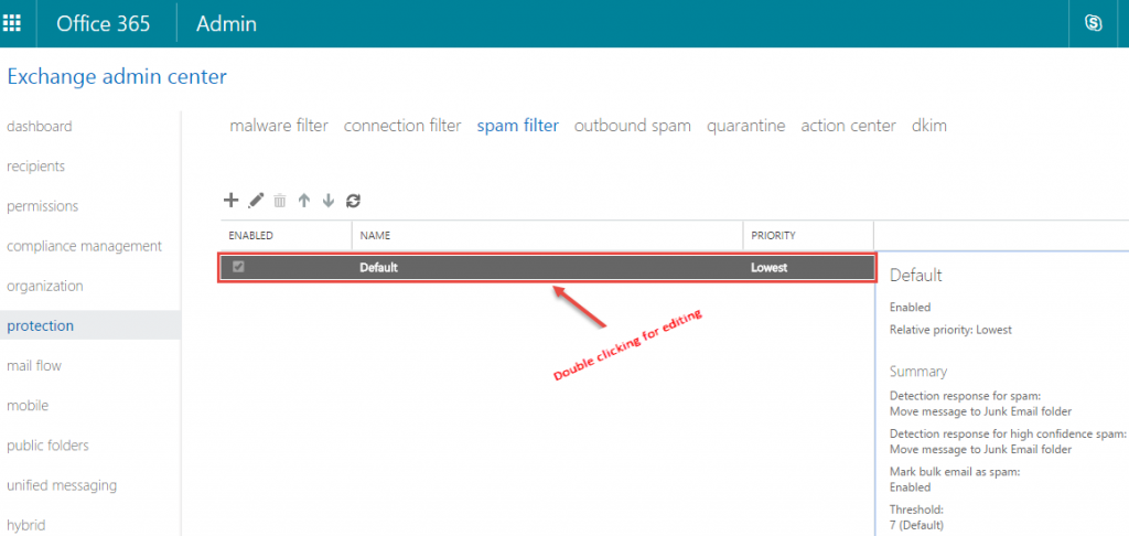 Configuring spam filters in Office 365 Exchange | Office 365 Support