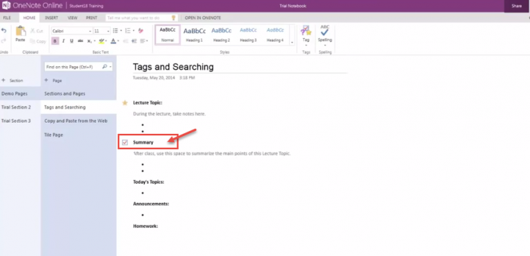 How to use tags and search in OneNote online in Office 365 | Office 365 ...