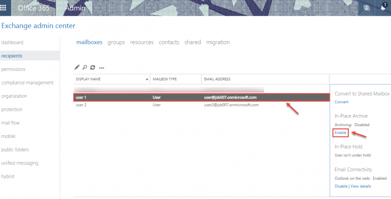 How to enable online archiving for Office 365 | Office 365 Support