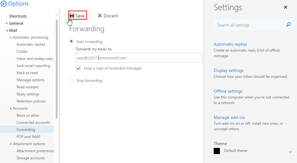 How To Setup Email Forwarding In Office 365 Office 365 Support